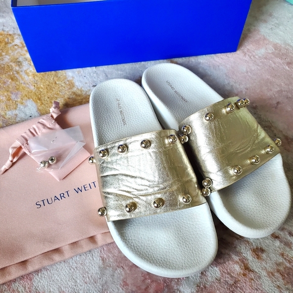 Stuart Weitzman | Shoes | Stuart Weitzman Superstud Goldie Pool Slide 8 ...
